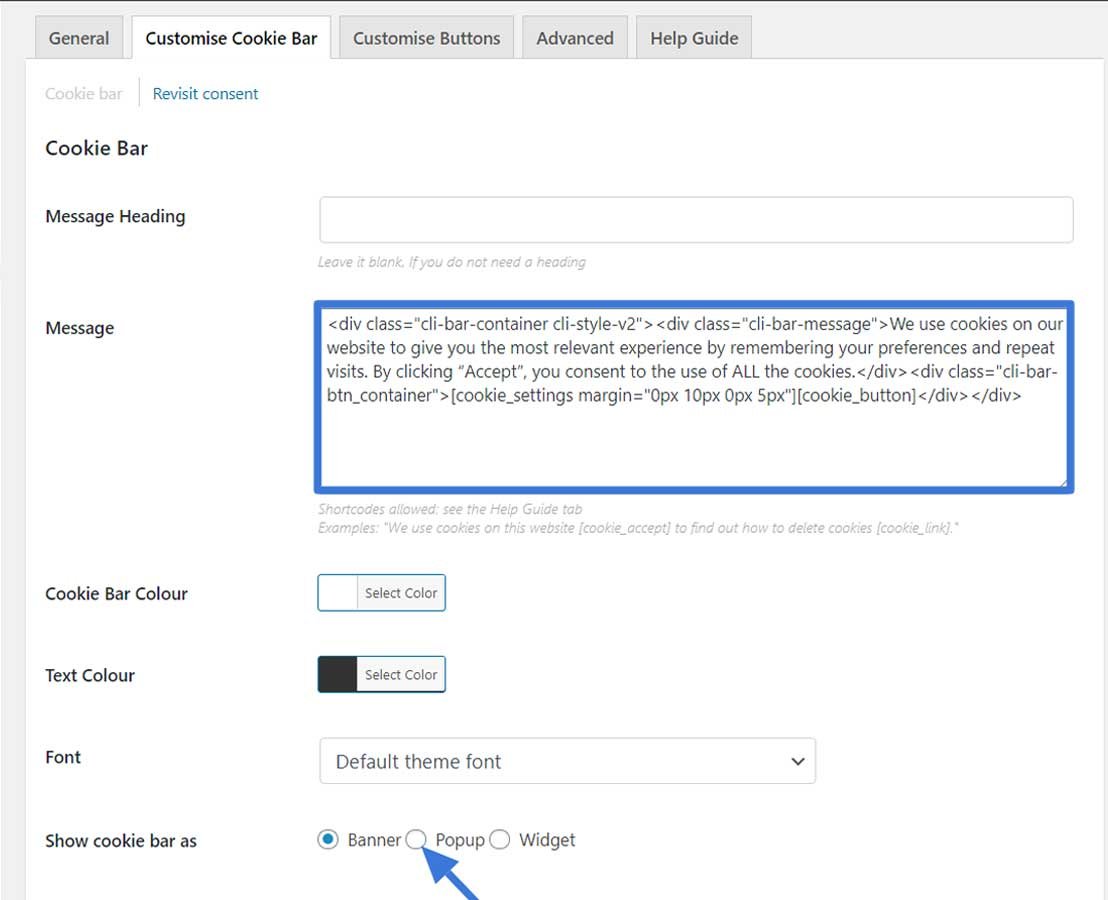 How to Create a Cookie Consent Popup in WordPress